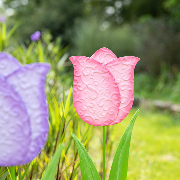 Wildon Home® Annemarije Easter Metal Tulips Garden Stake & Reviews ...
