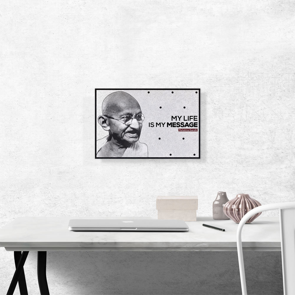 ARTCANVAS My Life Is Message Mahatma Gandhi Canvas Art Print - Wayfair ...