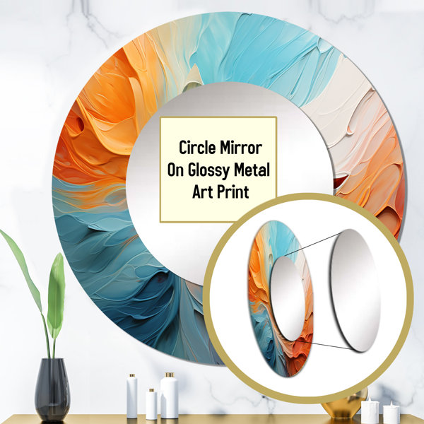 Design Art Teal Orange Bold Abstract Flow Collage I - Abstract Collages ...