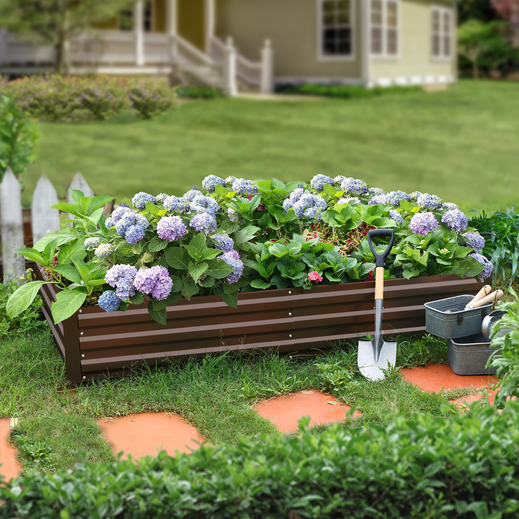 Sol 72 Outdoor™ Severson 5.9 ft x 2.5 ft Metal Raised Garden Bed ...