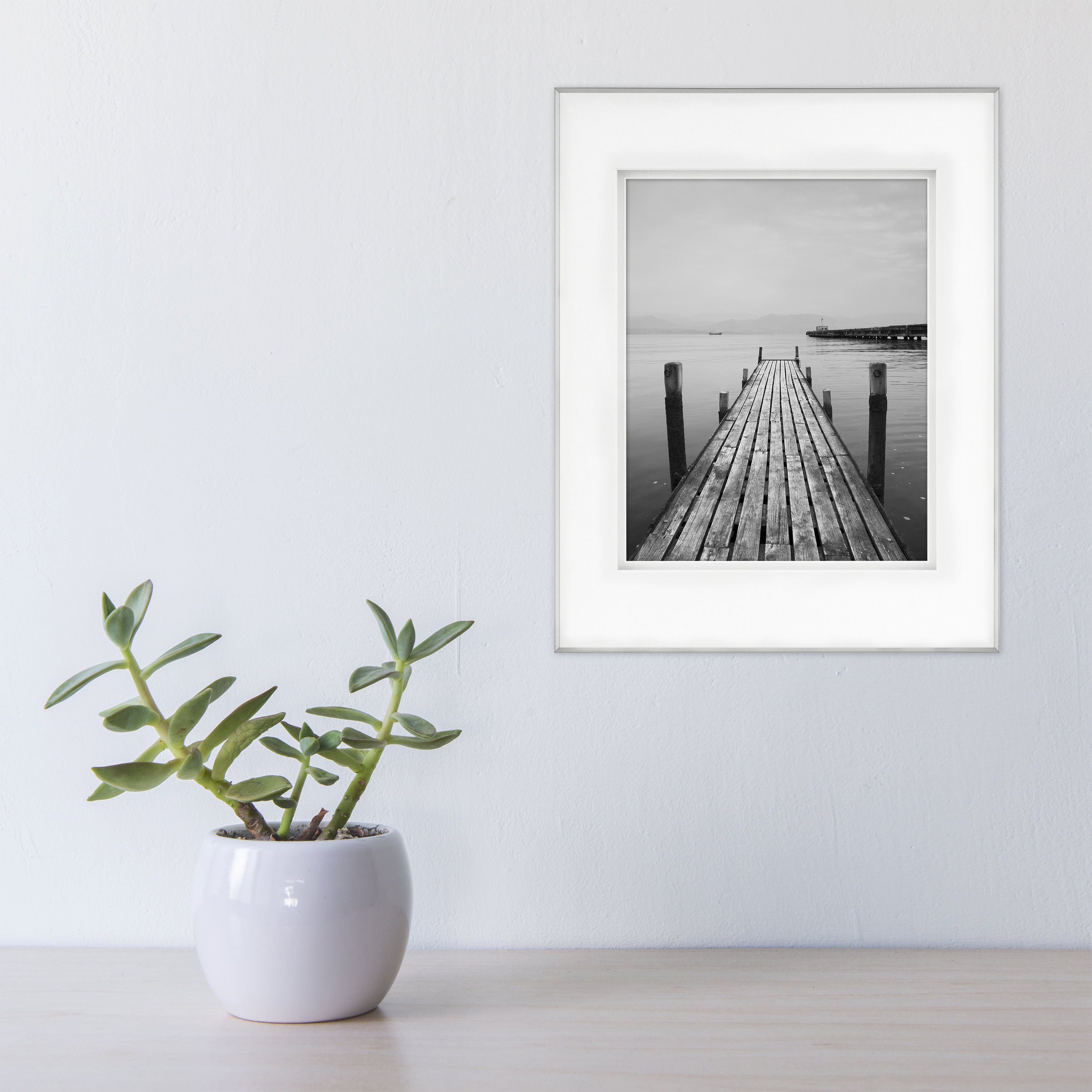 Framatic by MCS Fineline Aluminum with Shadow Mat Picture Frame ...