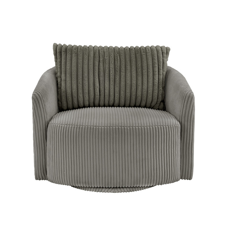 Willa Arlo™ Interiors Doniphan Oversized Wale Corduroy Swivel Accent ...