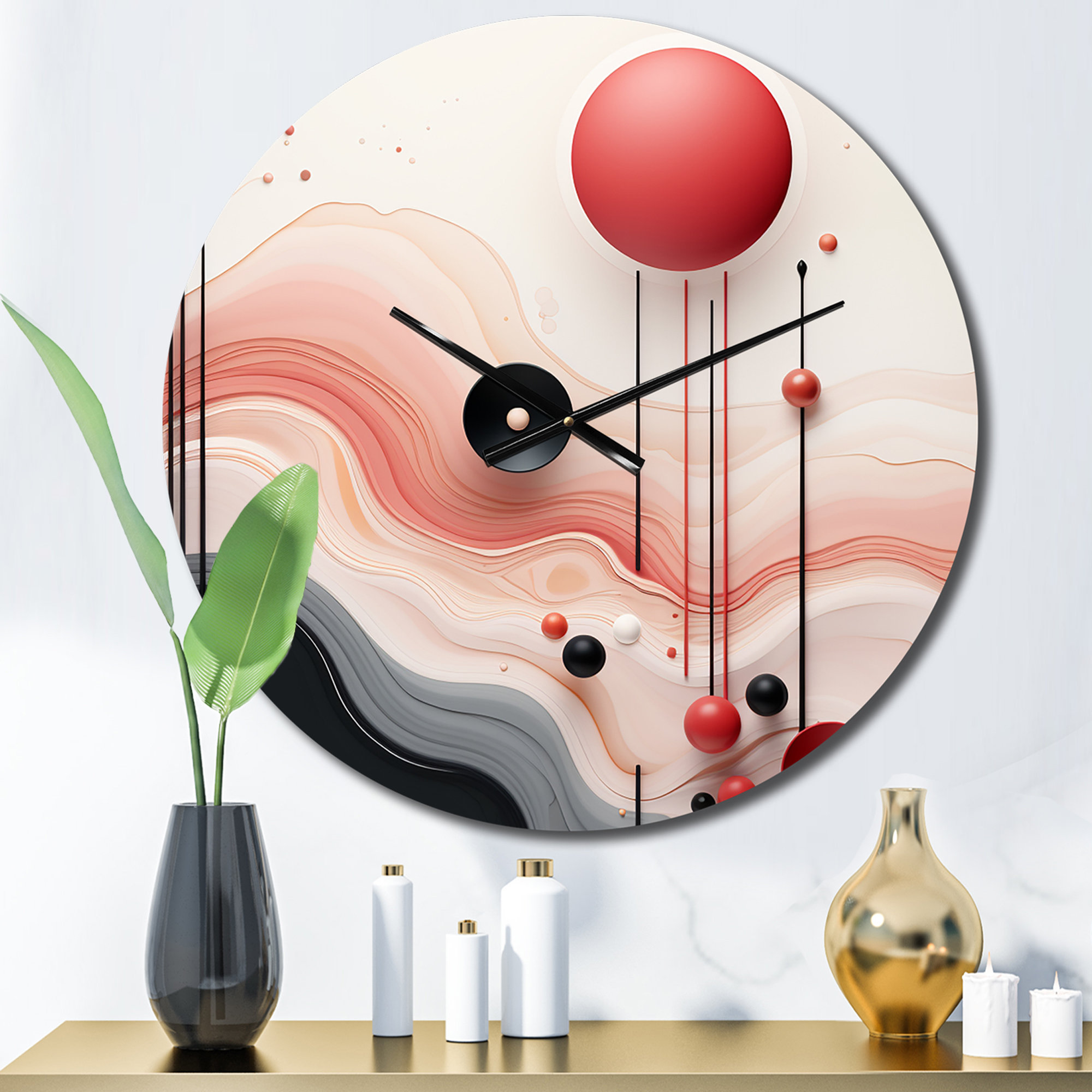 Design Art Happy Flowers of Rhythm in Pink and Blue I - Modern ...