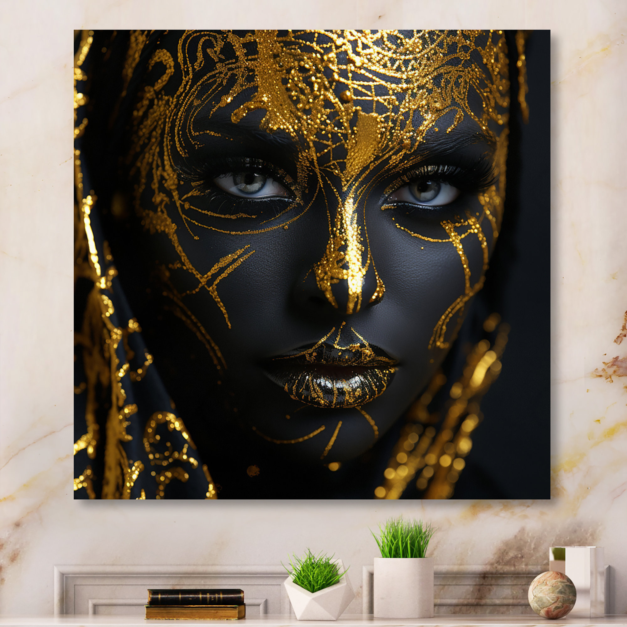 Ebern Designs Gracious Gold African American Goddess - Fashion Woman ...
