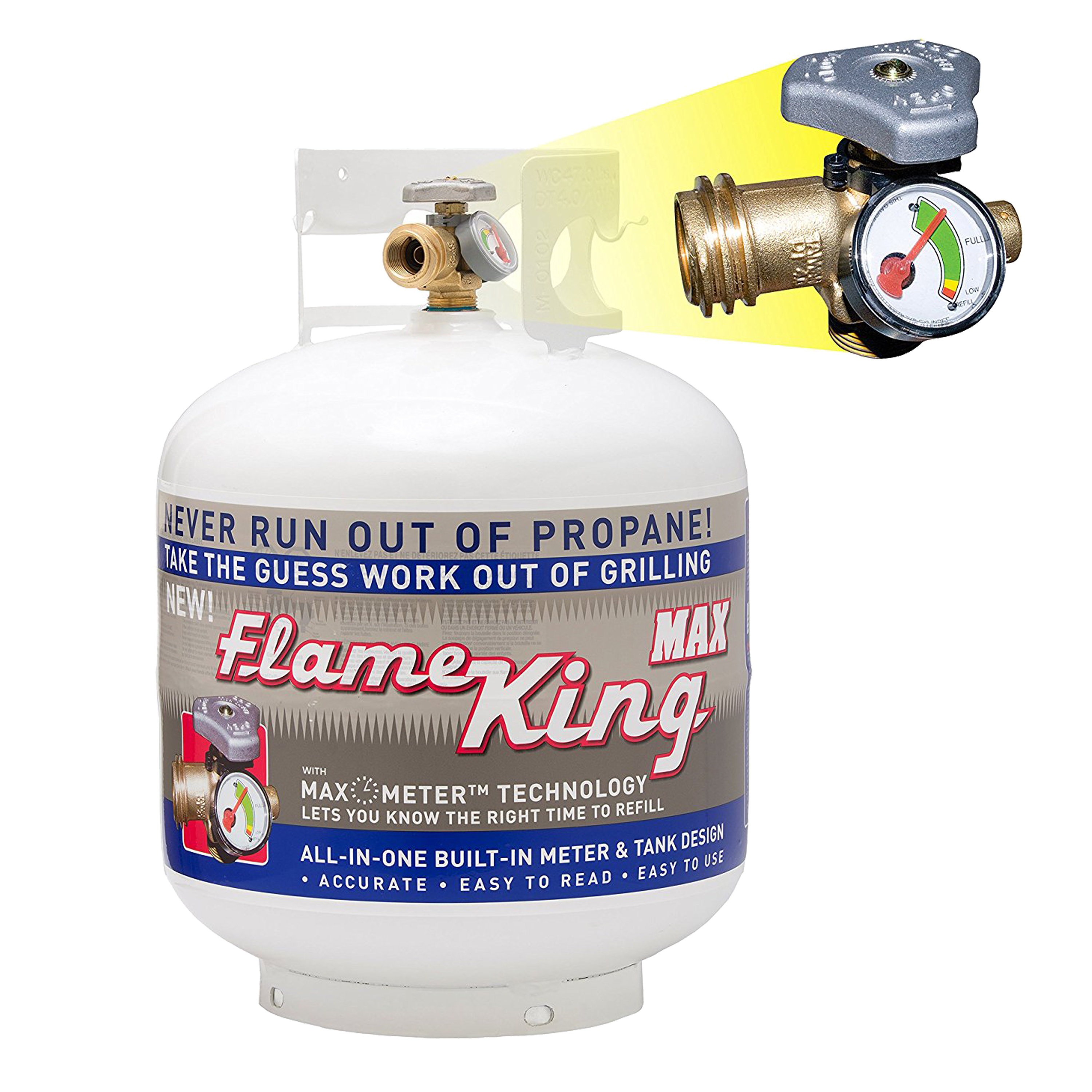 Flame King 20LB EMPTY Steel Propane Tank LP Cylinder, OPD Valve & Built ...