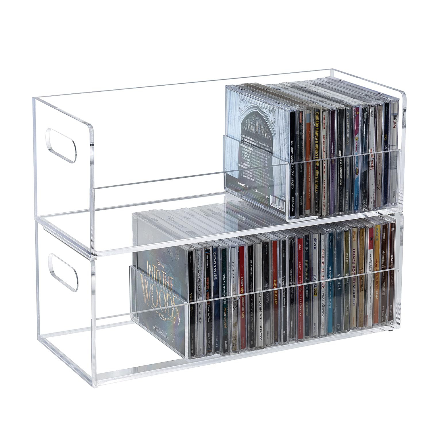 Wrought Studio™ Modern Premium Clear Acrylic Stackable CD Holder Racks ...