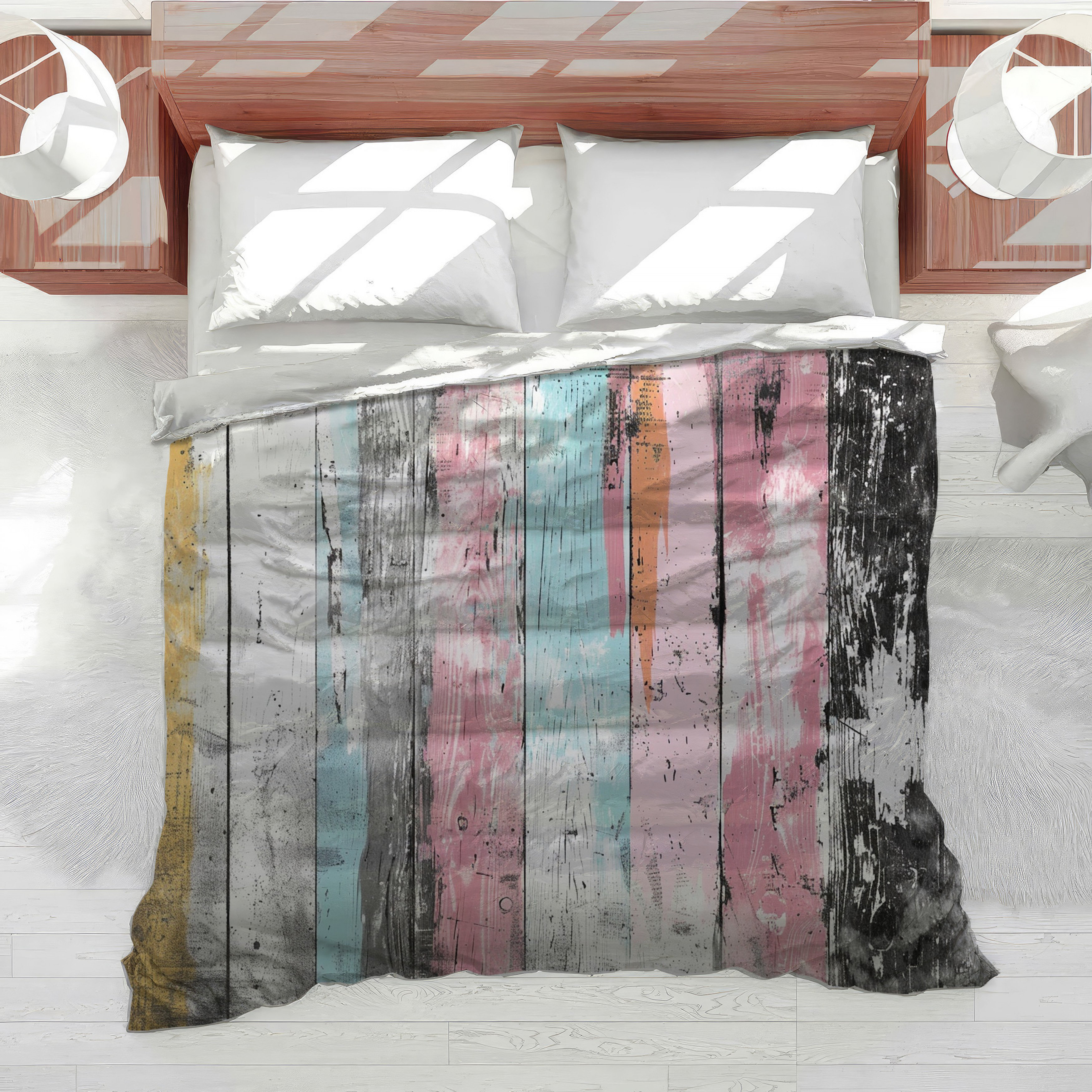 VisionDecor Pastel Stripes Bedding Abstract Comforter Coastal Beach ...