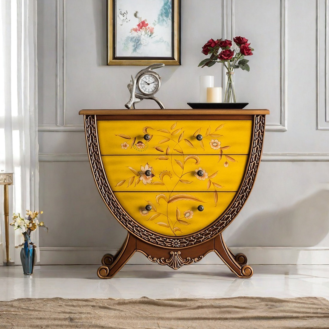 Liu's ink furniture Creative painted carved drawer accent chest | Wayfair