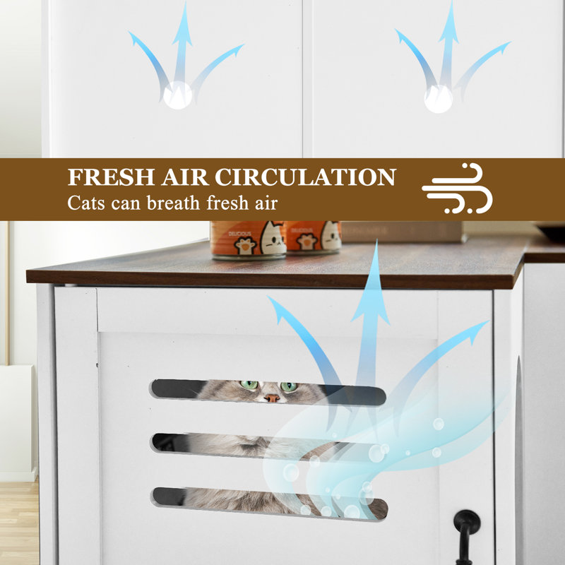 Tucker Murphy Pet™ Farmhouse Corner Cat Double Litter Box & Litter Box ...