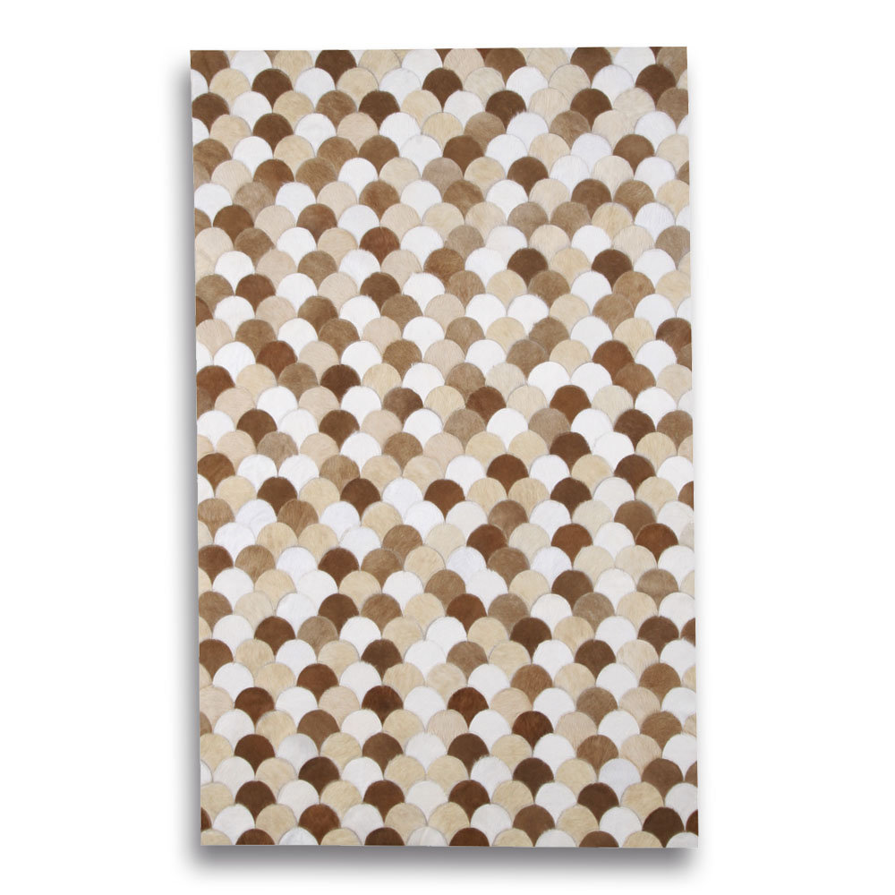 Corrigan Studio SHELLS RUG BEIGE - CARAMEL - WHITE Patchwork Cowhide ...