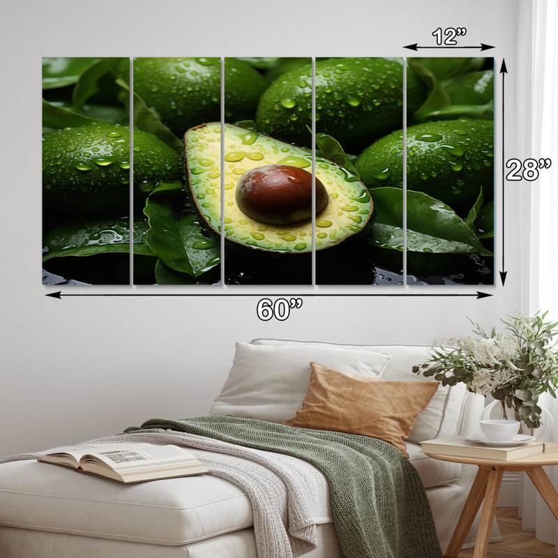 Ebern Designs Ripe Avocado IV - Fruits Metal Wall Decor Set | Wayfair
