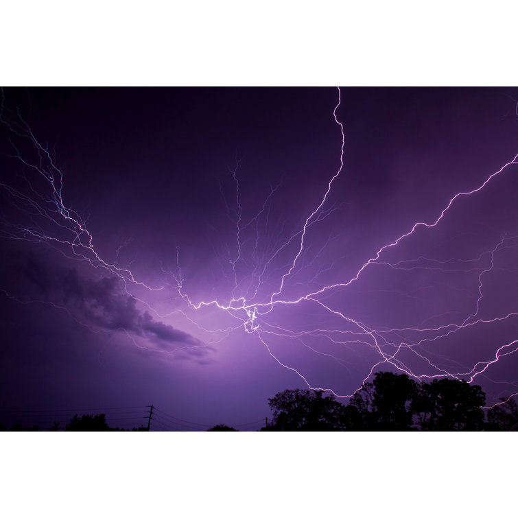 17 Stories Purple Bolts Of Lightning by Kenneth_Keifer - Wrapped Canvas ...