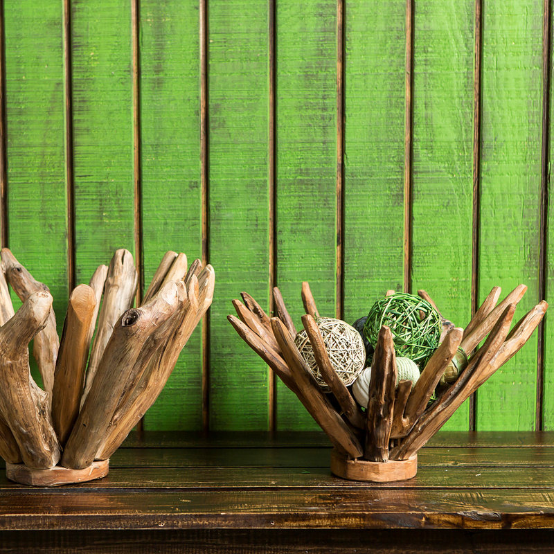 Loon Peak® Hyra Driftwood Branch Bowl - 14" | Wayfair