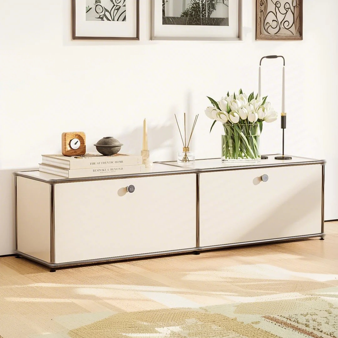 Latitude Run® Modern Storage Cabinet, Free-standing Storge Organizer ...