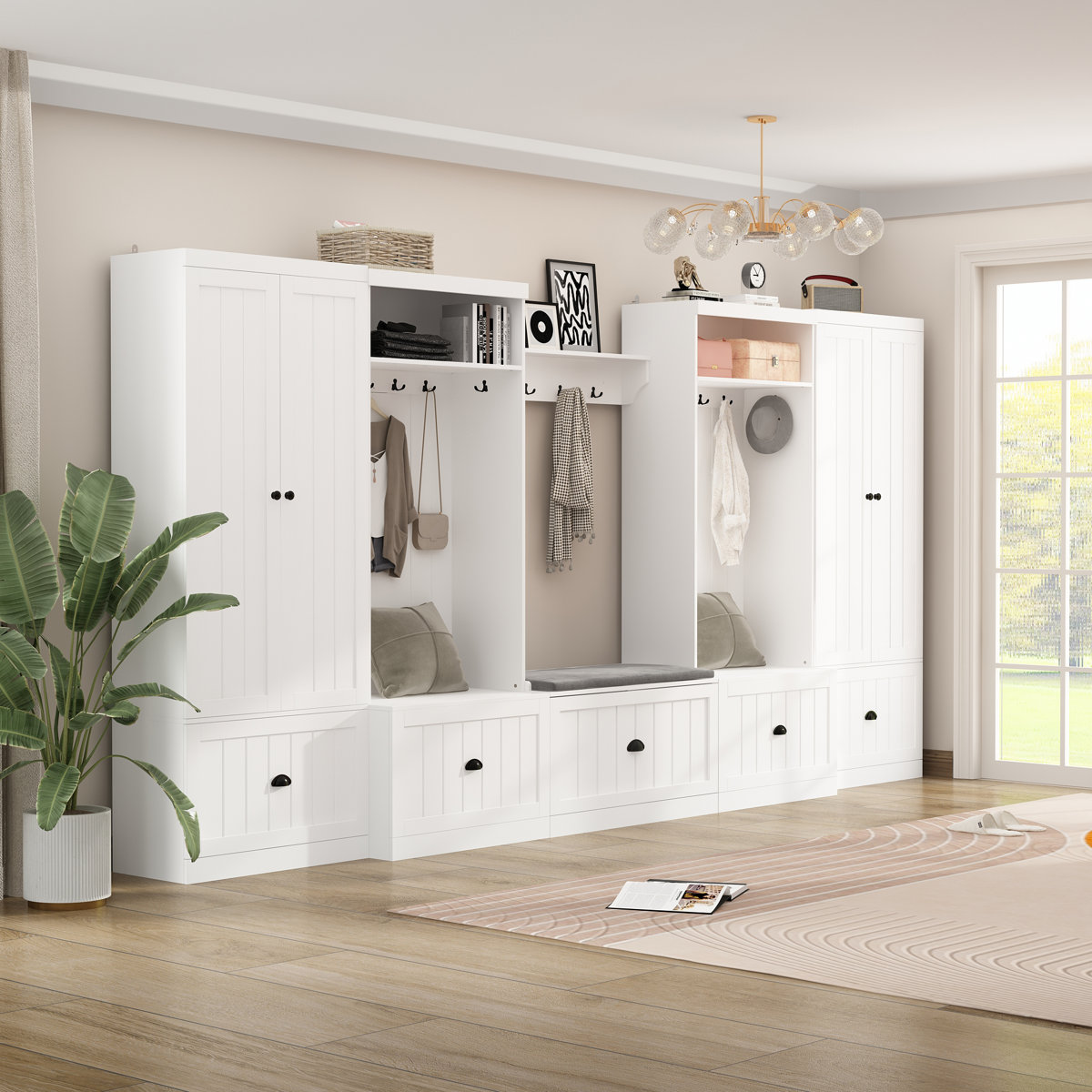 Hokku Designs Beauvallon Hall Tree with Bench and Shoe Storage ...