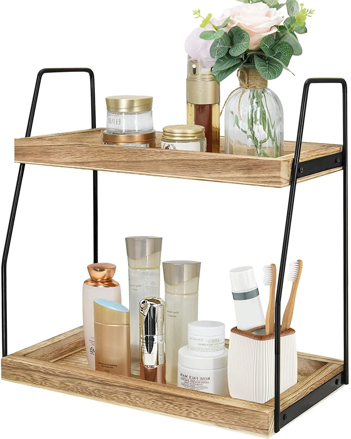 Latitude Run® 2 Tier Wood Shelving Rack | Wayfair