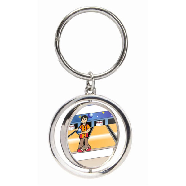 Printed Perfection Personalized Bowling - Male Small Spinning Key Chain ...
