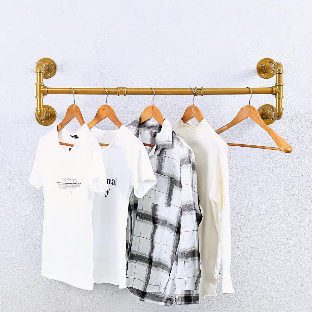 Williston Forge Industrial Pipe Clothing Rack Wall Mounted,Vintage ...