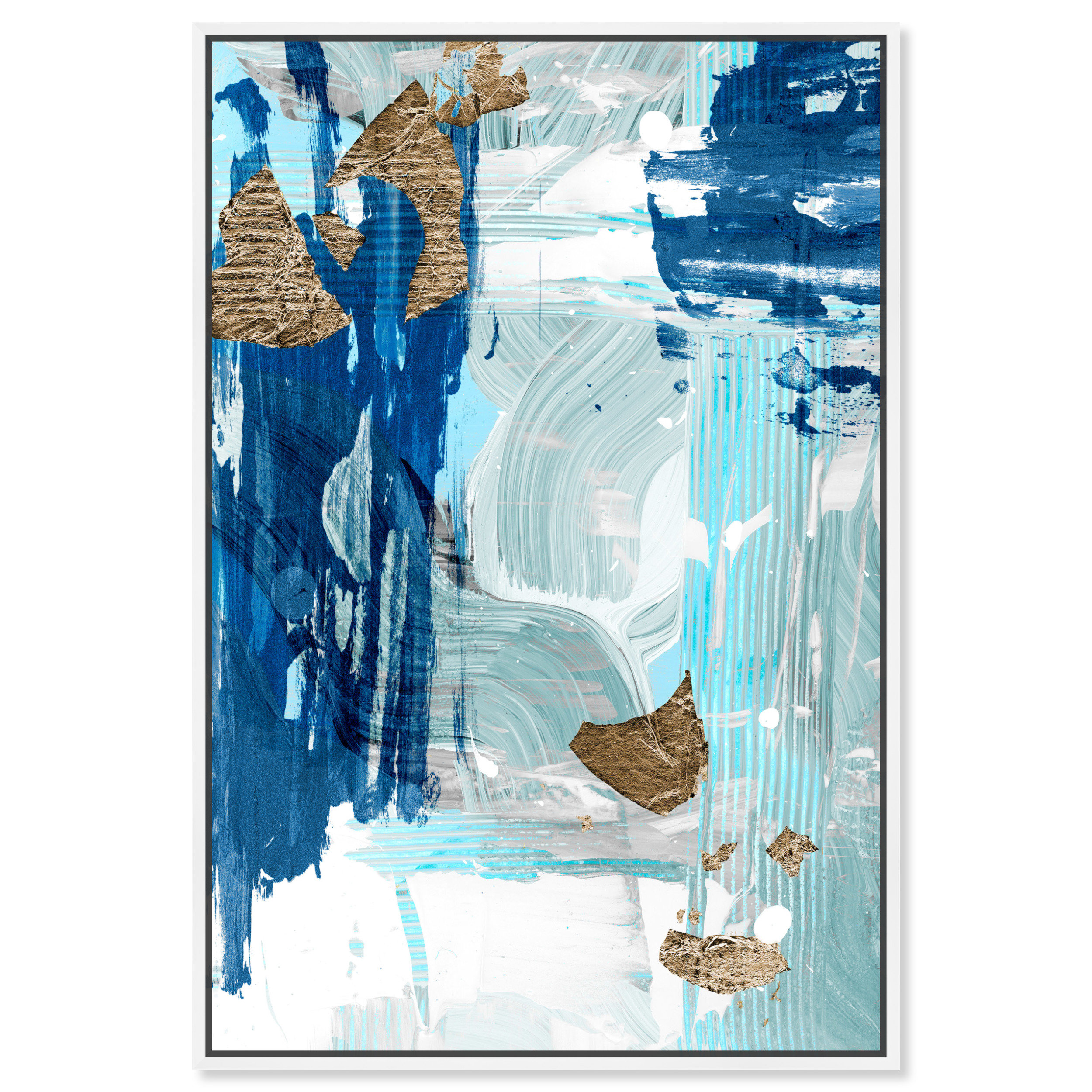 Mercer41 'Abstract Costas De Oro' Framed Canvas Art - Wayfair Canada