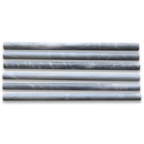 Marble Online Bardiglio 1" x 12" Marble Grid Mosaic Wall & Floor Tile ...