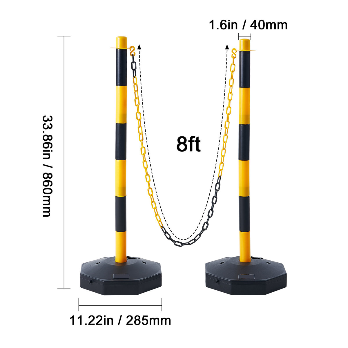 VEVOR 33.8'' H x 96'' W Stanchion System | Wayfair