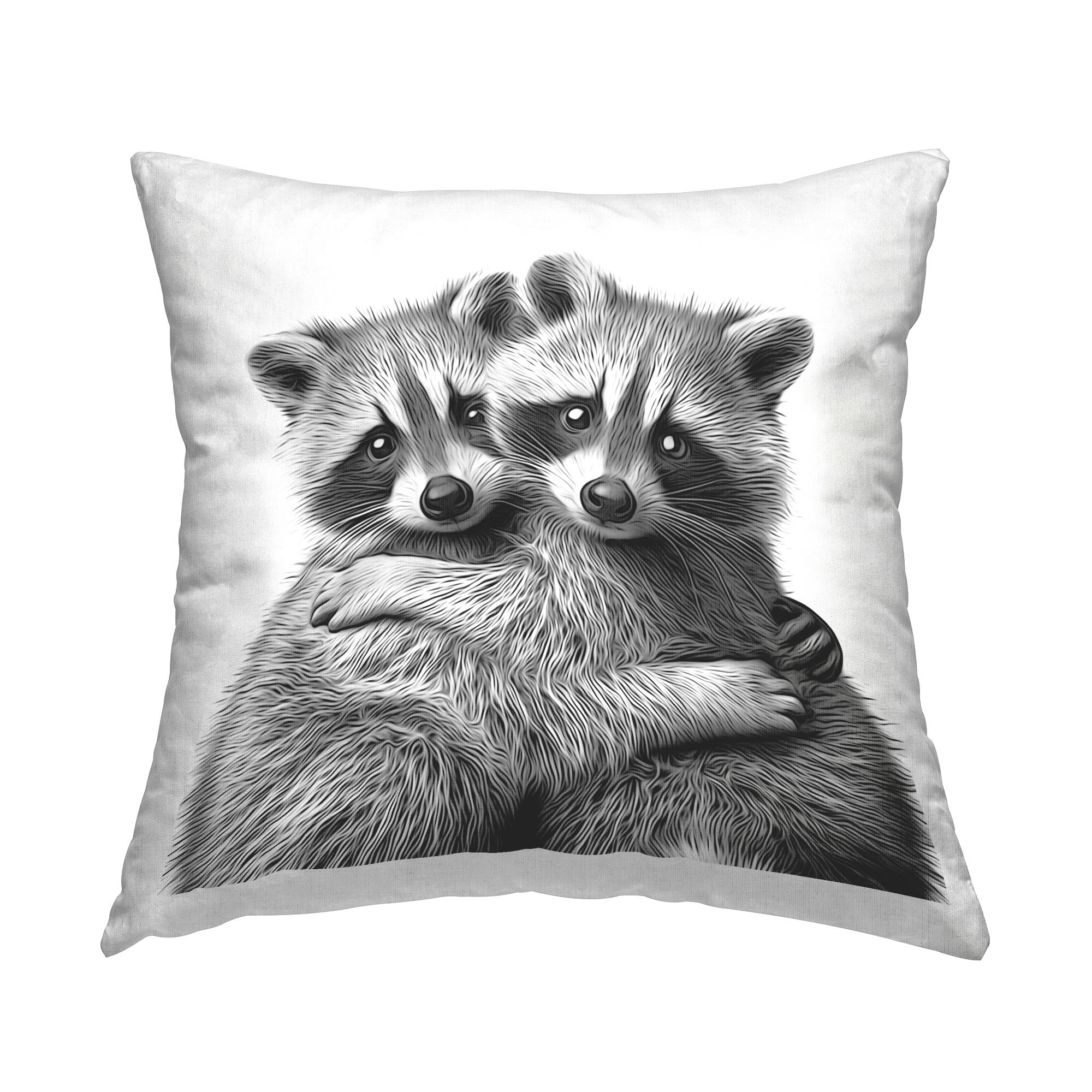 Stupell Industries Two Hugging Raccoons Decorative Printed Throw Pillow ...
