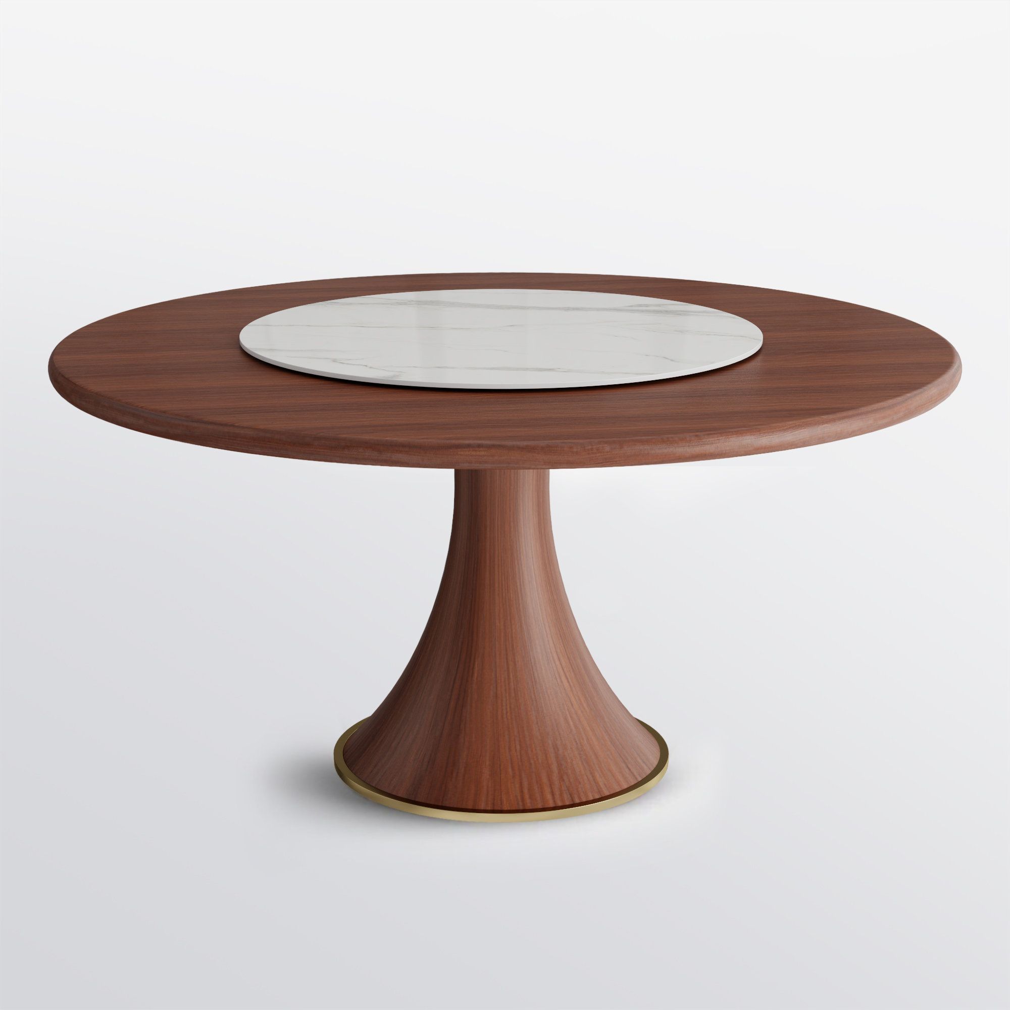 Orren Ellis Wildon Turntable Round Solid Wood Dining Table With Lazy ...