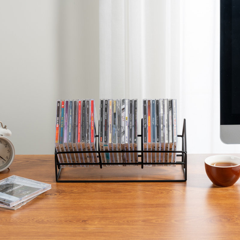 Ebern Designs Metal Wire DVD And CD Storage Rack | Wayfair