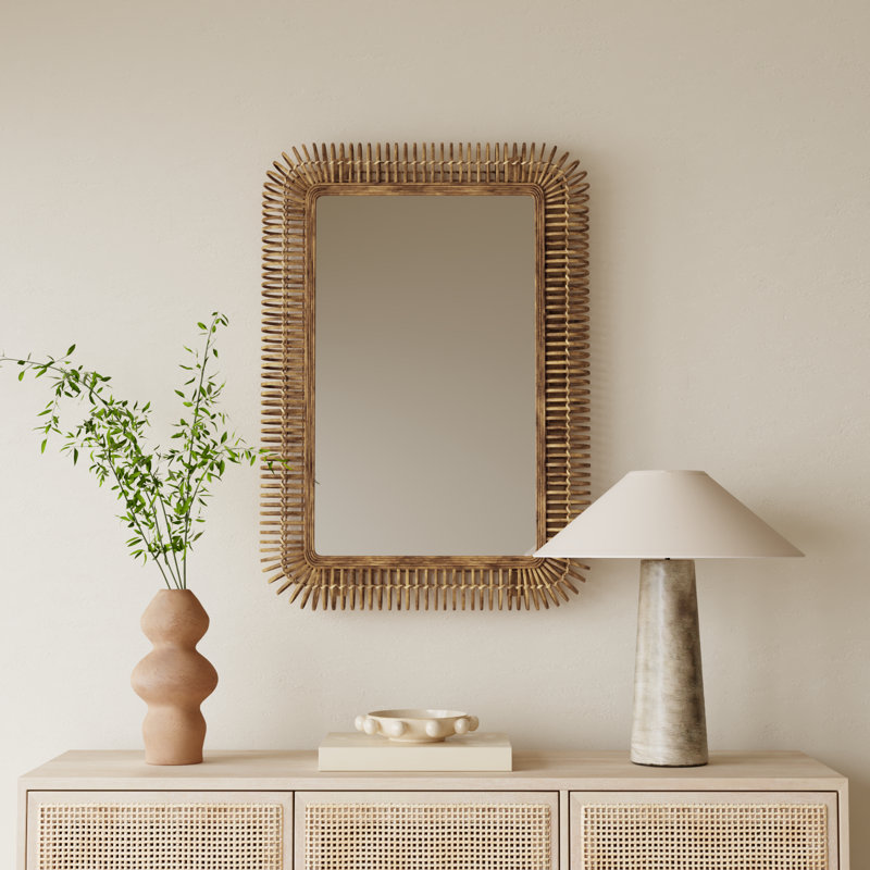 Joss & Main Wood Handmade Woven Room Wall Mirror & Reviews | Joss & Main