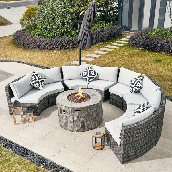 Latitude Run® Apphi 8 - Person Outdoor Steel Wicker Fire Pit ...