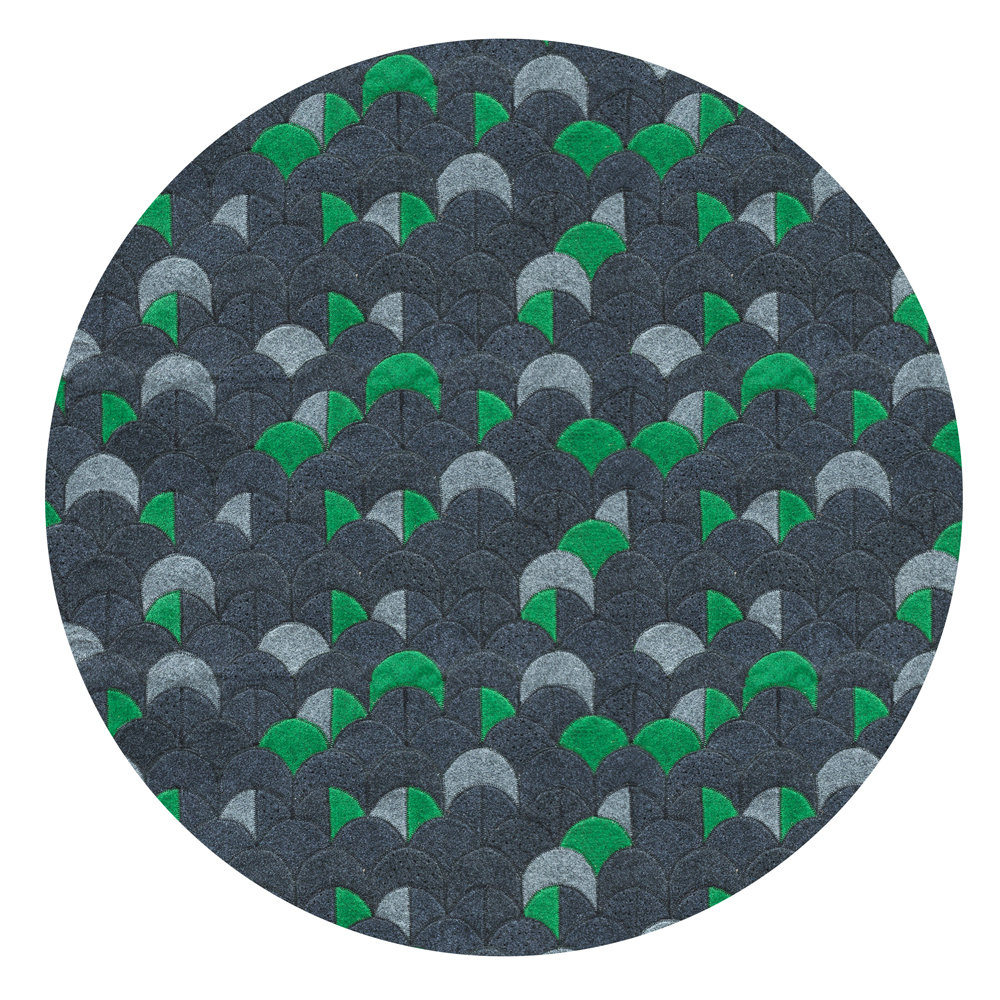 Ground Control Cove Machine Woven Geometric Area Rug in Green | Perigold