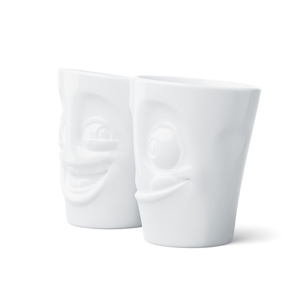 FIFTYEIGHT PRODUCTS US Coffee Mug Set No. 3, Laughing & Tasty Face ...