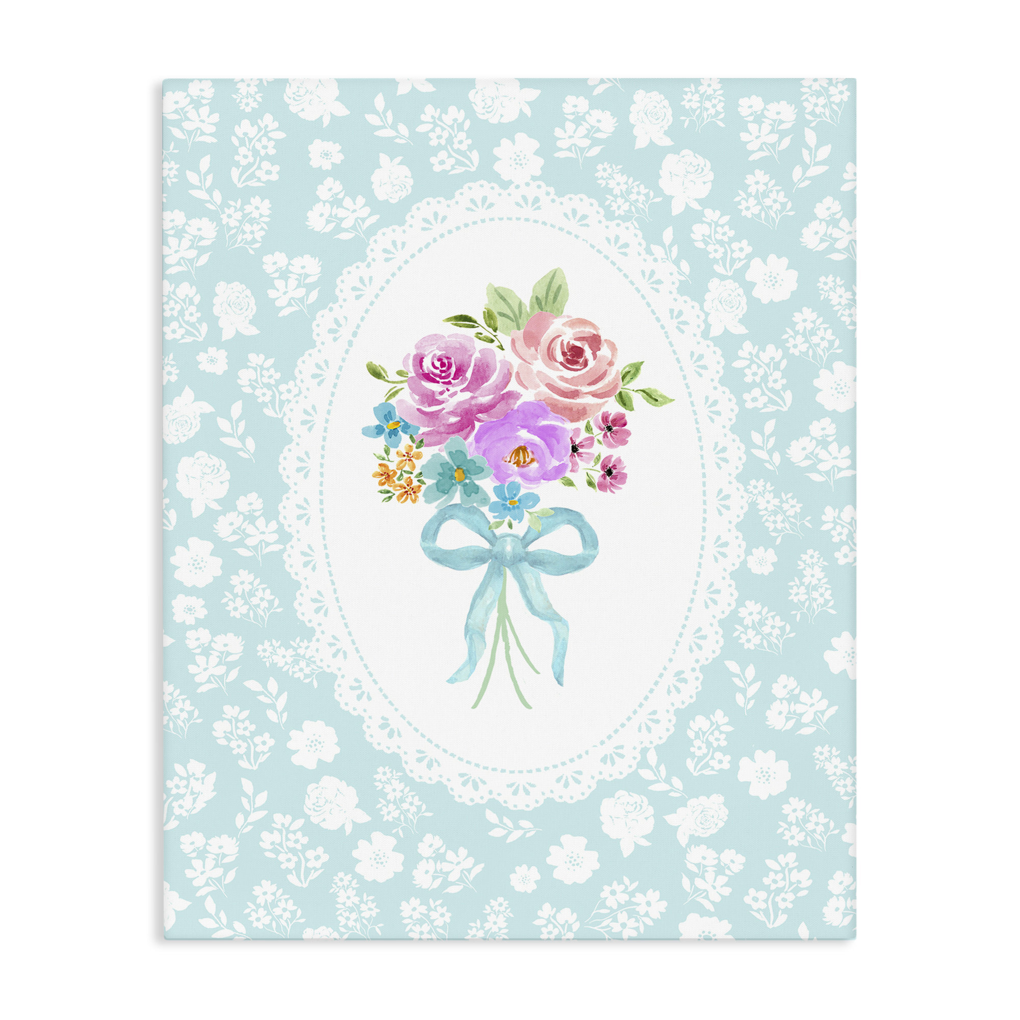 Red Barrel Studio® Aqua Feminine Bouquet Canvas, design by Corinne Haig ...