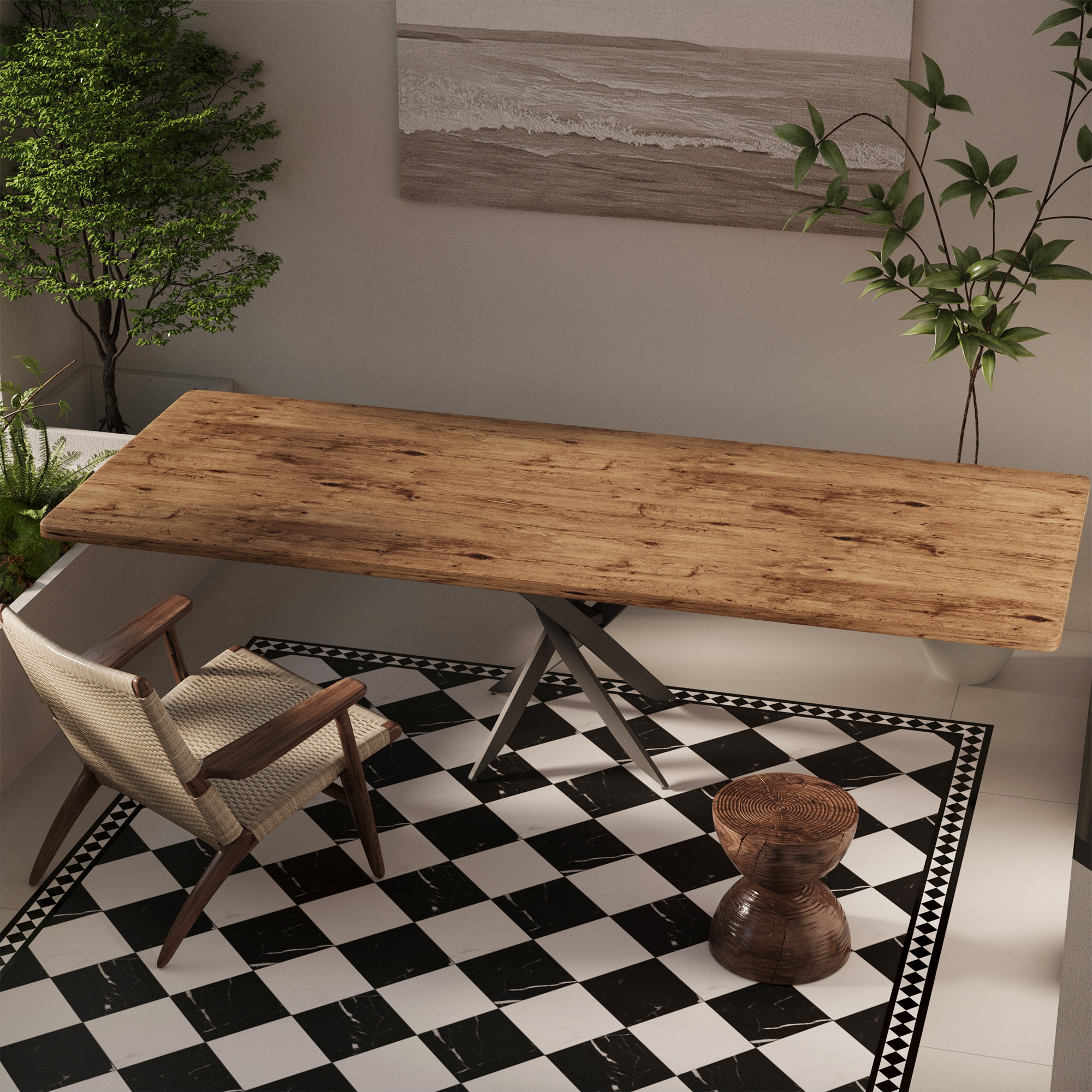 ARTISAN DESIGN FURNITURE Executive MDF Top Cross Base Dining Table ...