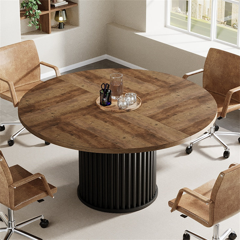 Inbox Zero 47-inch Round Conference Table For 4 | Wayfair