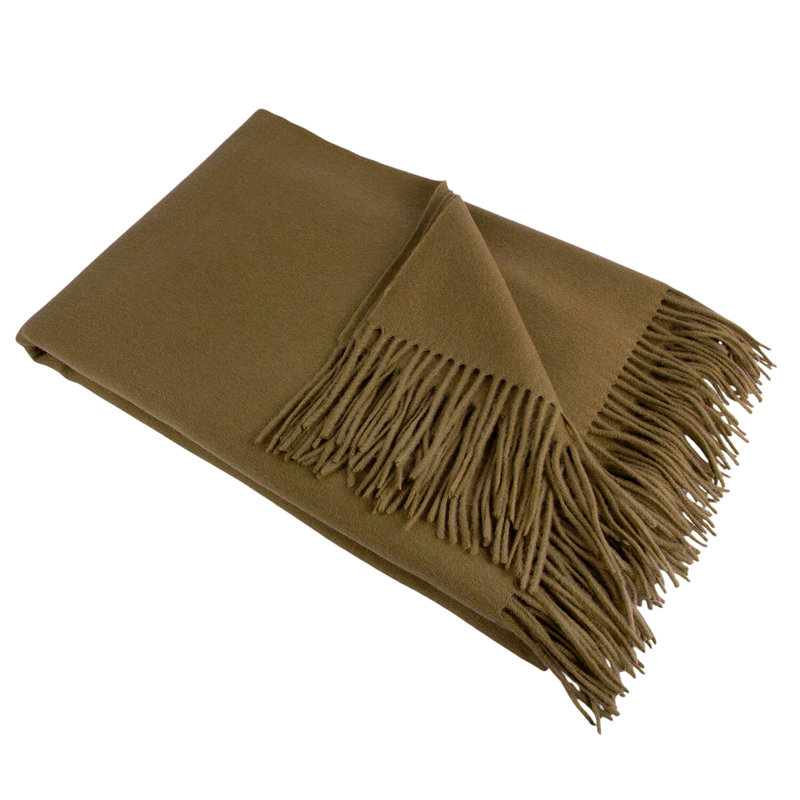 Organic Club Camel Wool Throw/Wrap Color "Natural Camel" | Wayfair