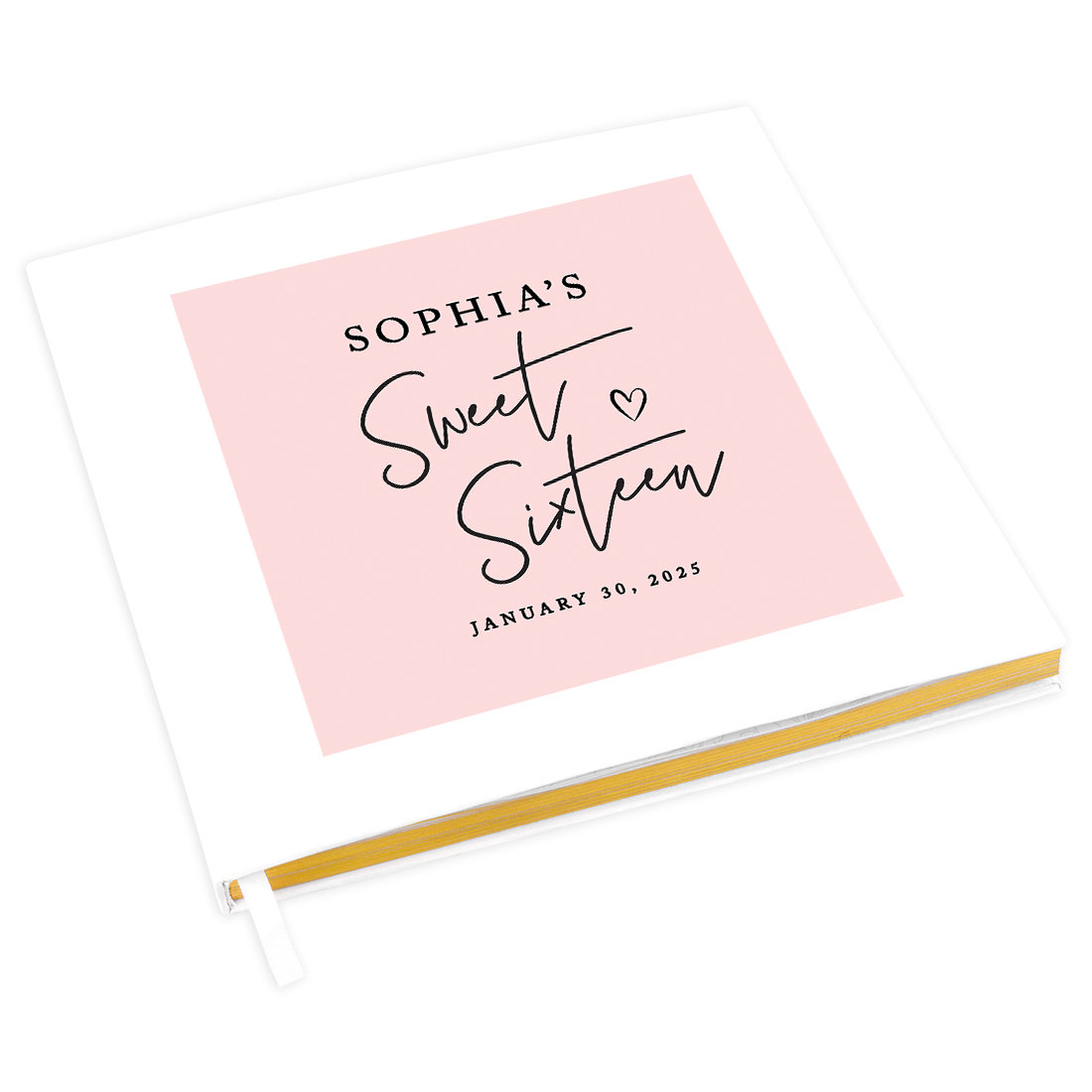 Koyal Wholesale Custom Sweet 16 Guest Book With Gold Accents, Blush ...