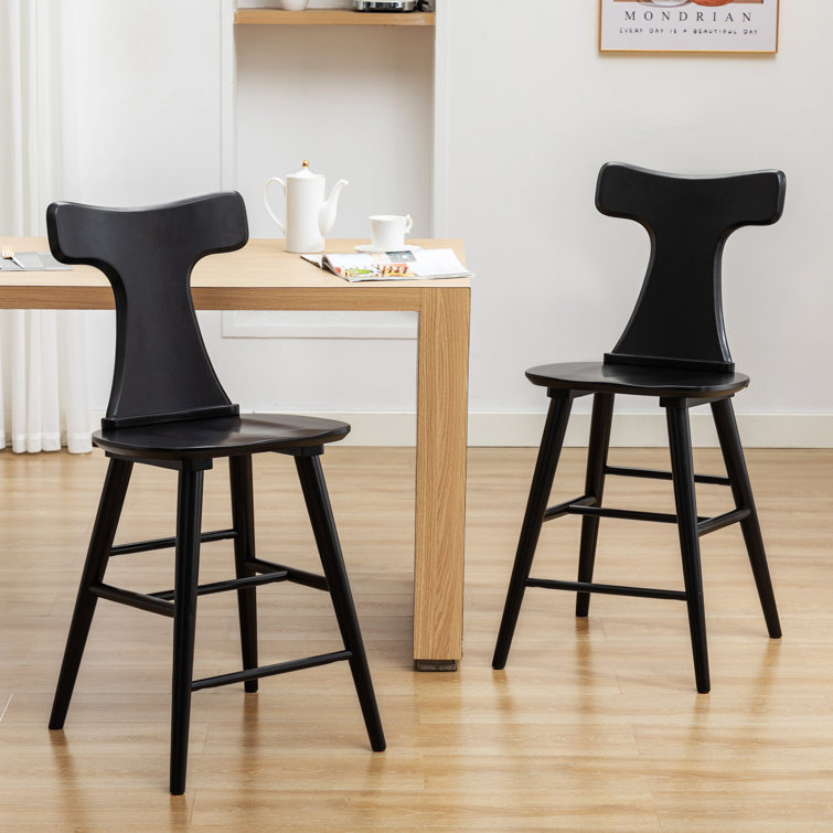 Wade Logan® Bordie Solid Wood 24'' Counter Stool & Reviews | Wayfair