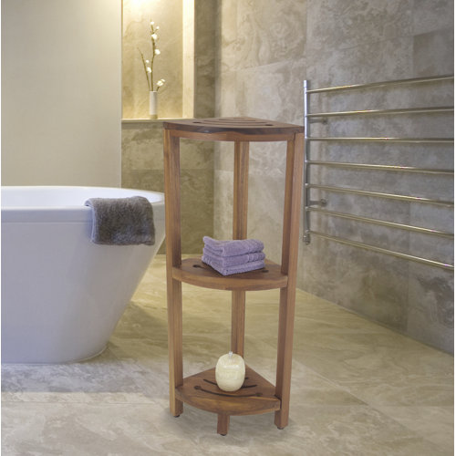Aqua Teak Solid Wood Freestanding Bathroom Shelves & Reviews | Wayfair