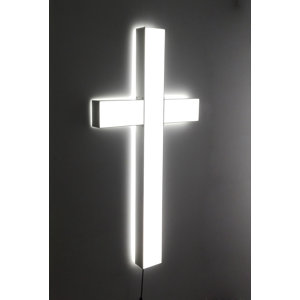 Ivy Bronx Premium Metal & Acrylic Cross LED Lighted Cross, Christian ...