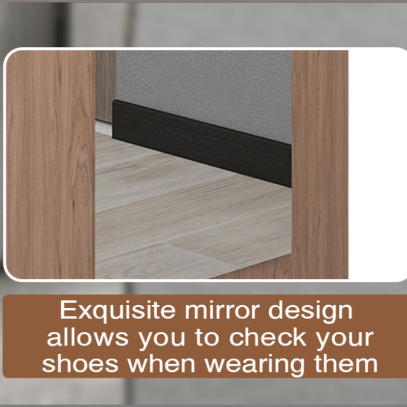 Latitude Run® Sliding Door Shoe Rack Shoe Cabinet with Hidden Shoe Rack ...