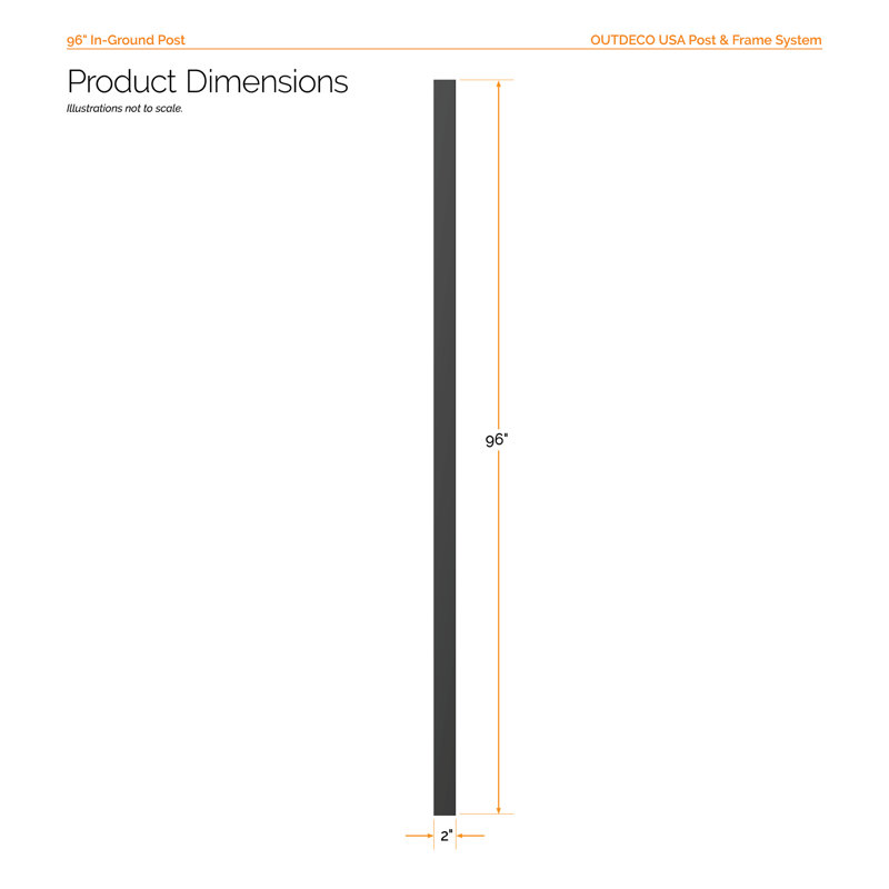 OUTDECO 96 In. In-Ground Galvanized Steel Fence Post (For Decorative ...