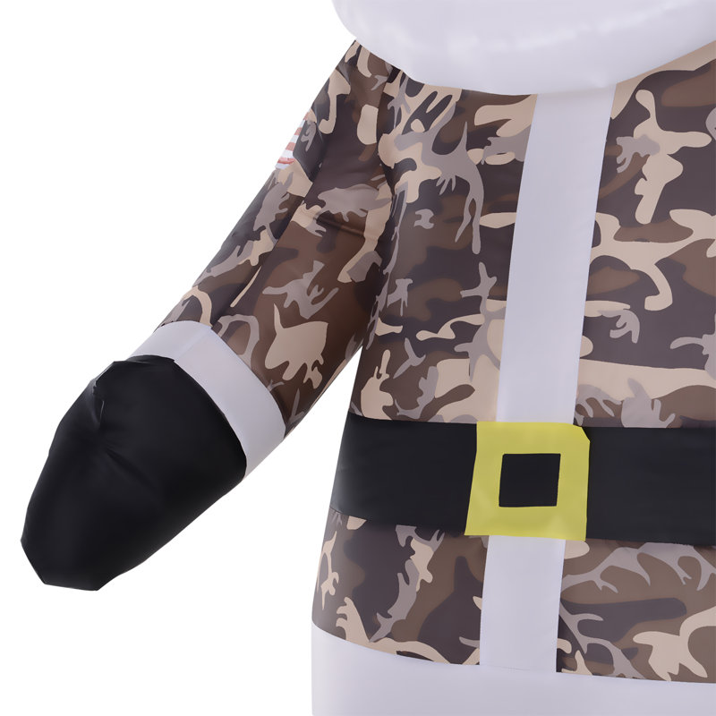 The Holiday Aisle® Military Camo Santa Claus Inflatable & Reviews | Wayfair