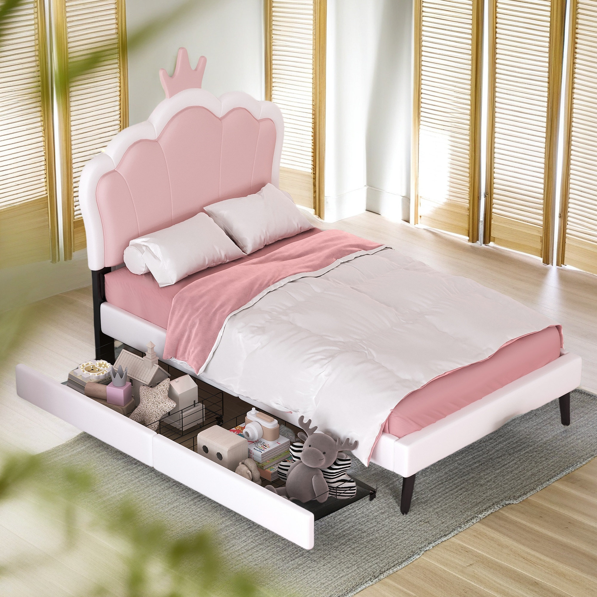 Gemma Violet Twin Size Upholstered Princess Bed | Wayfair