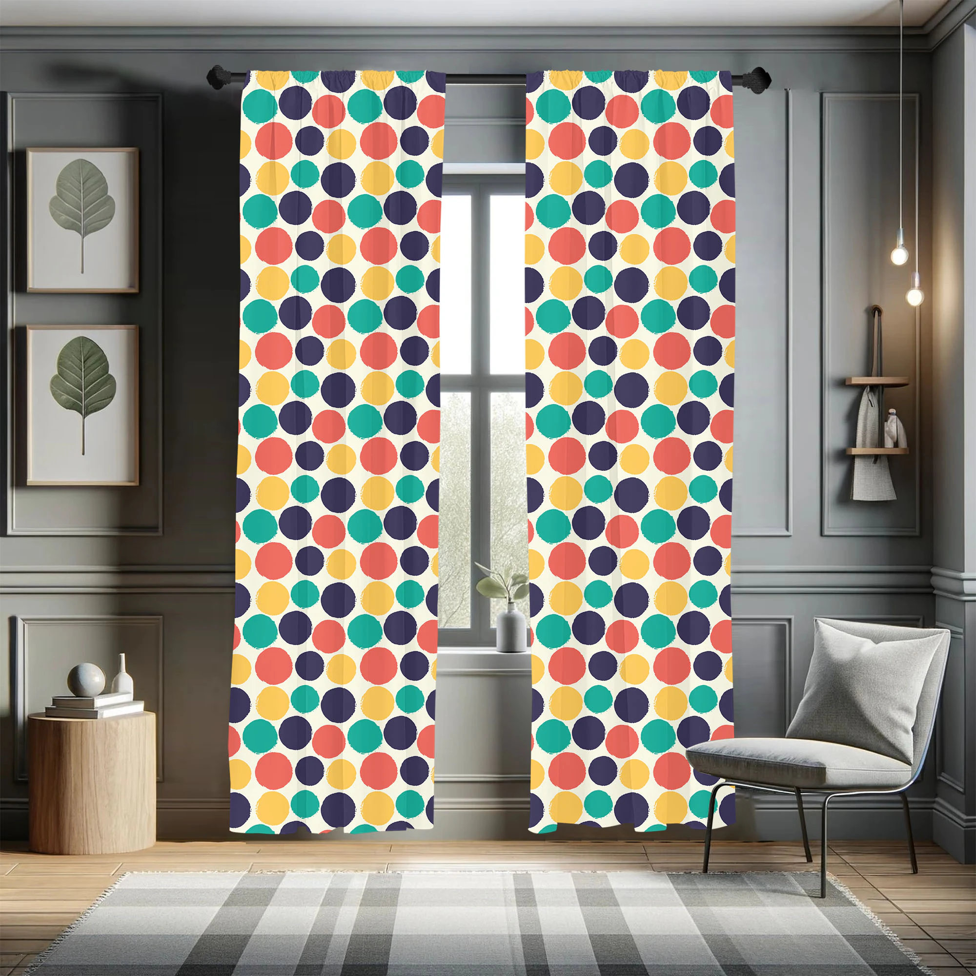 Ambesonne Polka Dot Semi-Sheer Rod Pocket Curtain Panels | Wayfair Ambesonne Polka Dot Semi-Sheer Rod Pocket Curtain Panels | Wayfair