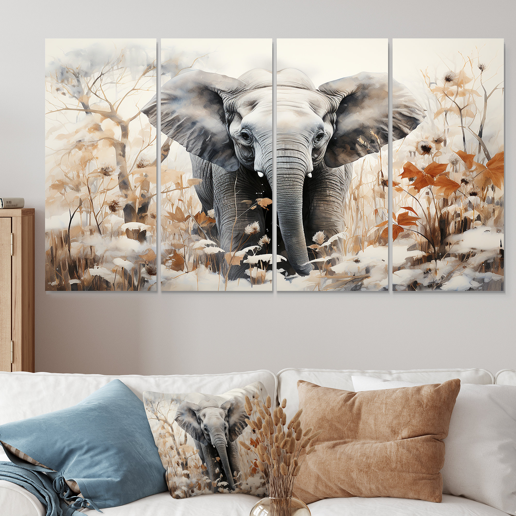 Dakota Fields Elephants Bamboo Wonderland - Elephant 4 Piece Wall Art ...