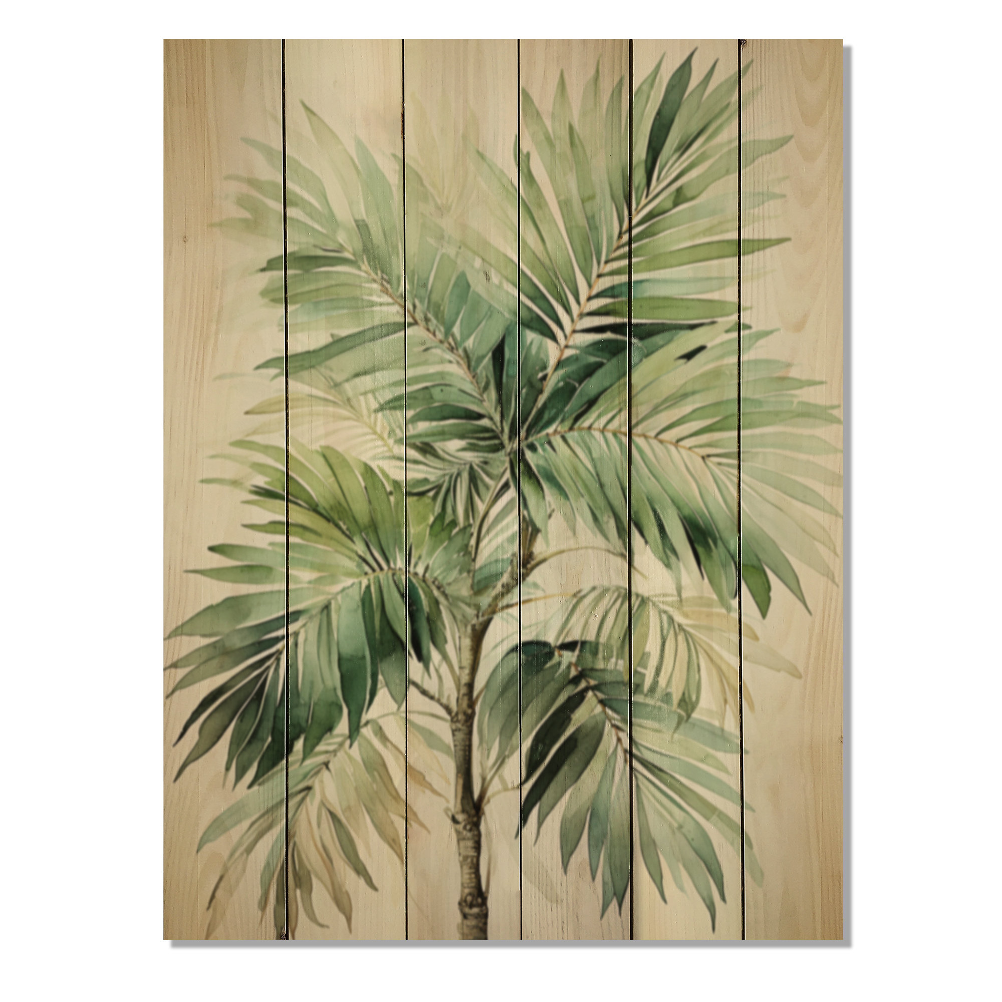 Bay Isle Home™ Minimalism Plam Tree Solitude III On Wood Print ...