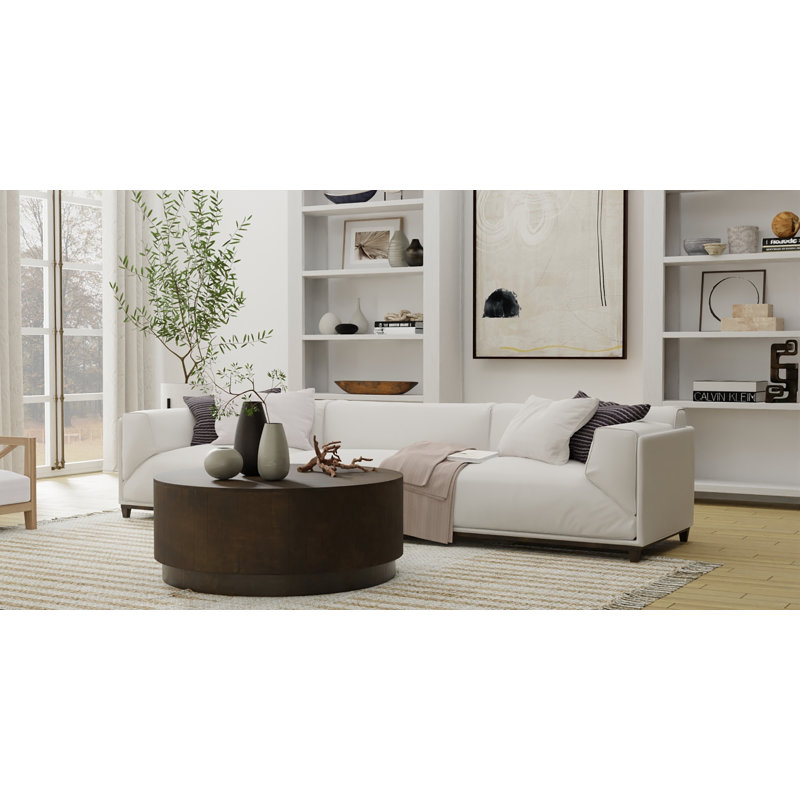 Millwood Pines Ecevit 42" Round Wooden Coffee Table | Wayfair