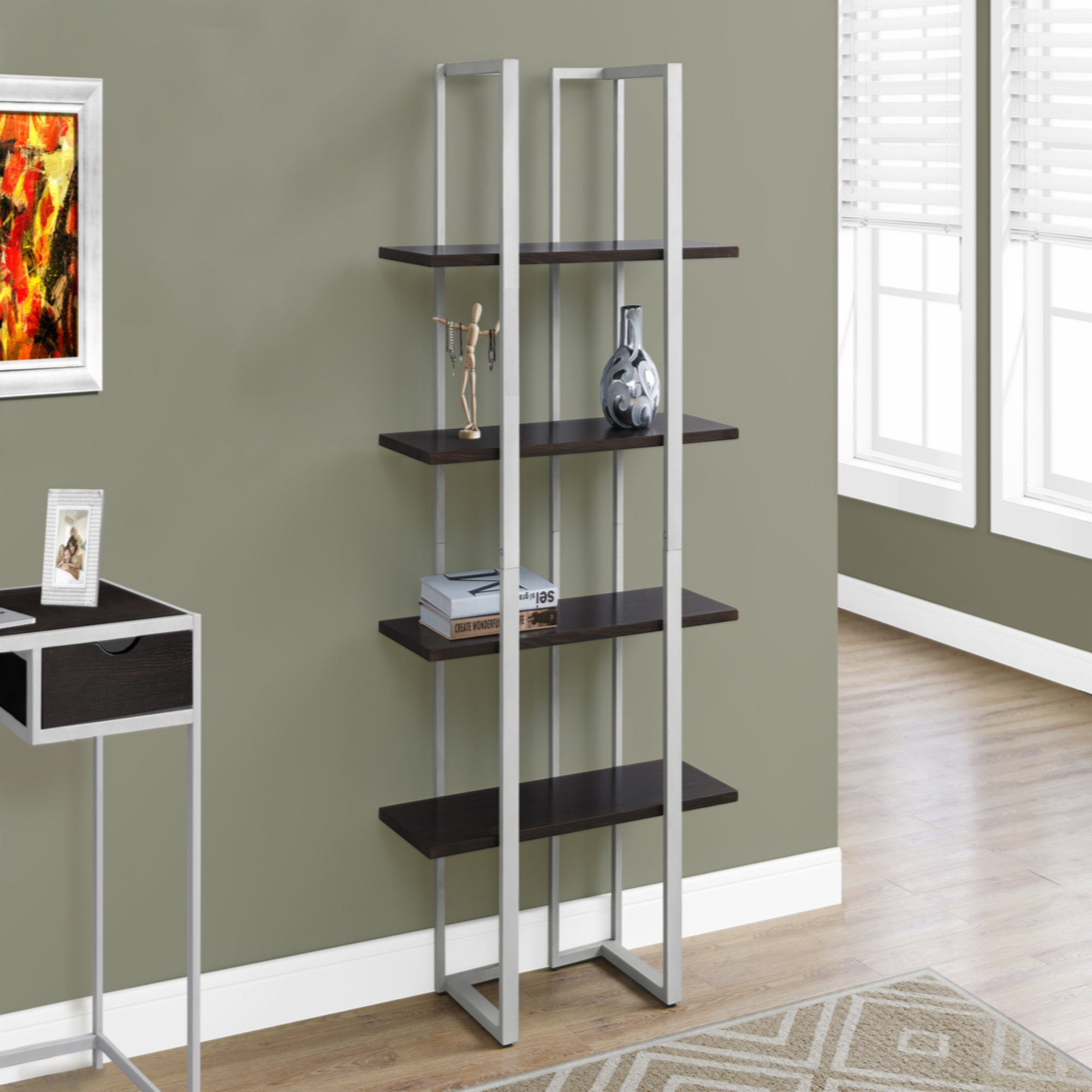 17 Stories Bookshelf, Bookcase, Etagere, 4 Tier, 60"H, Office, Bedroom ...