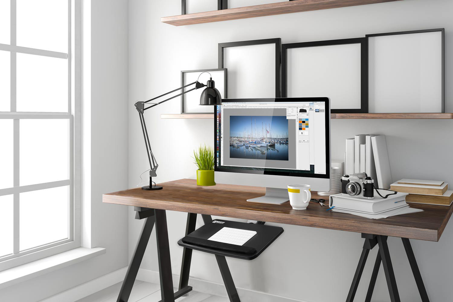 Mount-It! Height Adjustable Keyboard and Mouse Platform with Wrist Rest ...